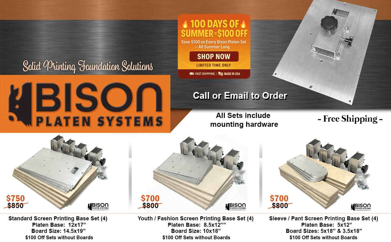 Screen Printing Platens and Accessories | Bison Platen Systems