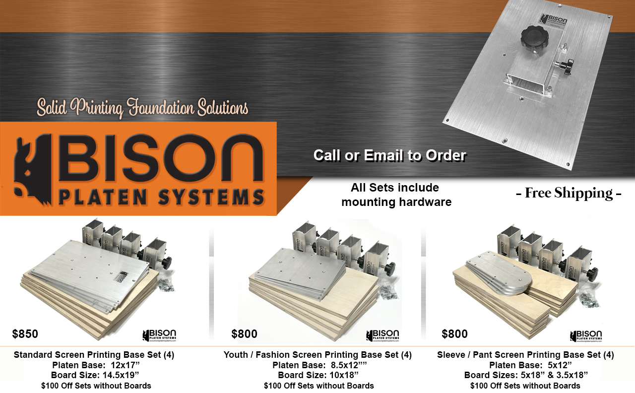 Screen Printing Platens and Accessories | Bison Platen Systems